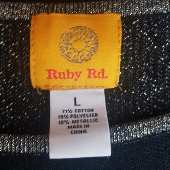 Ruby Rd. | Sweaters | Ruby Rd Black Gold Metallic Sweater | Poshmark
